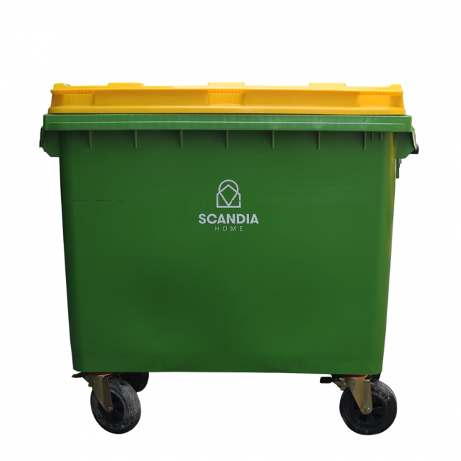 SCANDIA Tempat Sampah Plastic Wheel Bin Dark Green 660L (XDL-660A-1)
